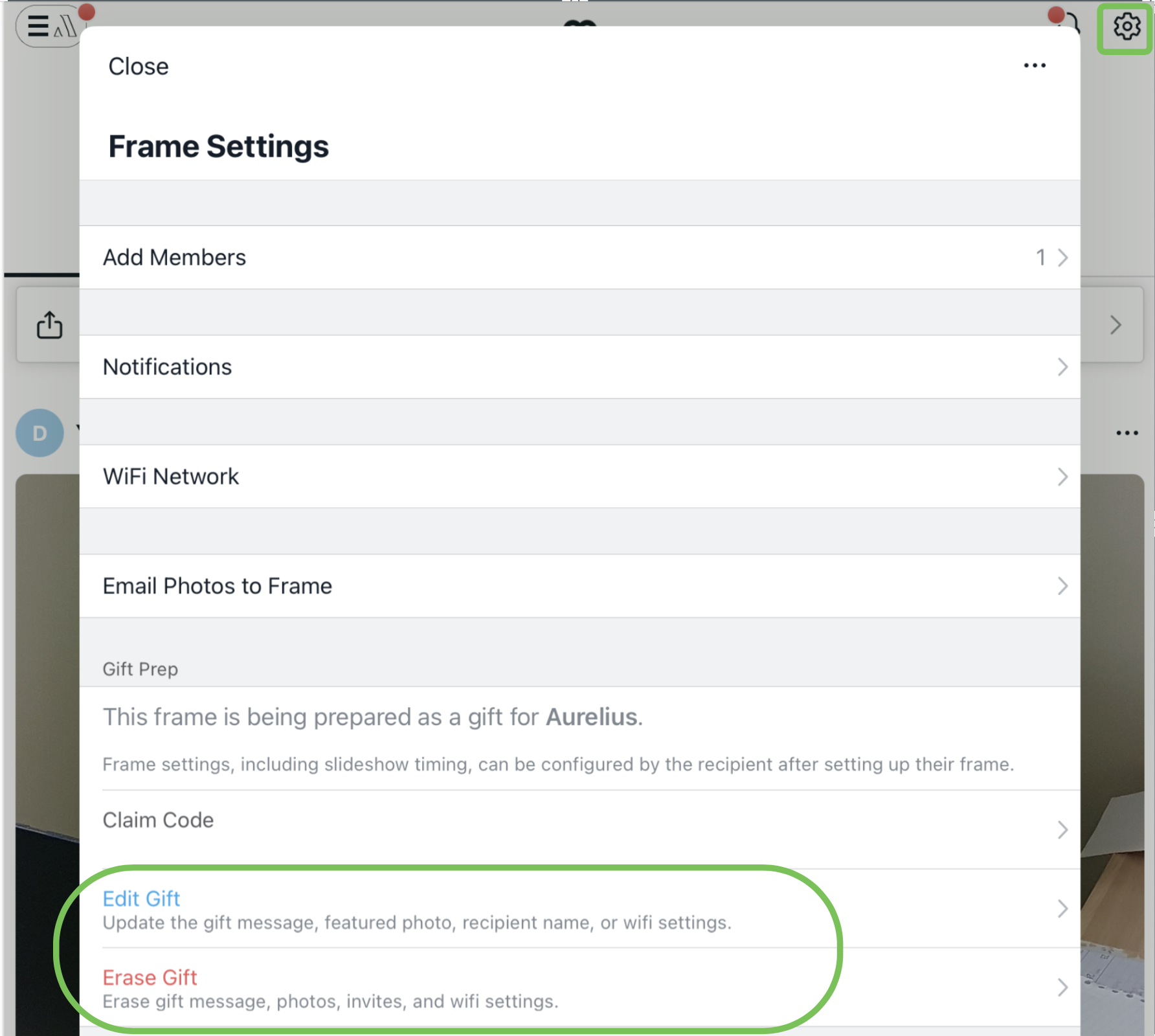 Gifting a Frame: Troubleshooting – Aura Help Center
